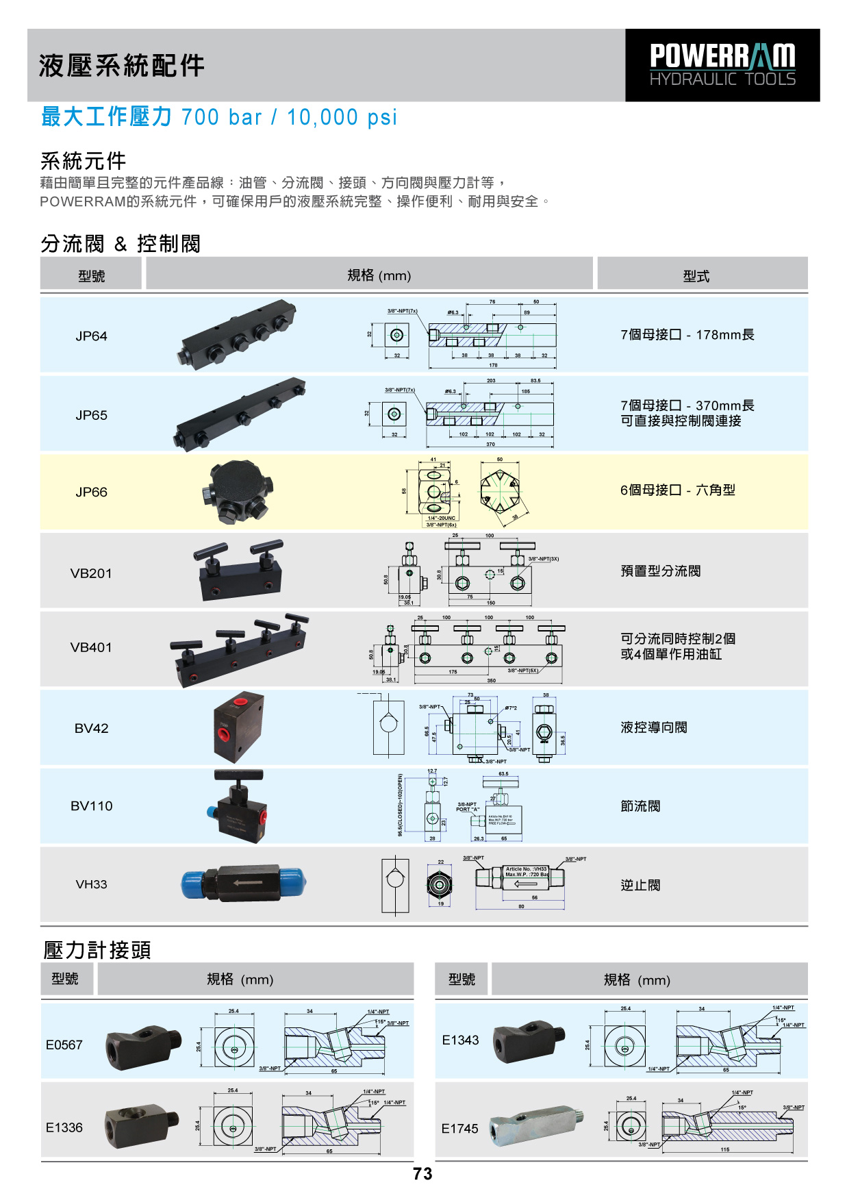 分流閥 & 控制閥 Manifold