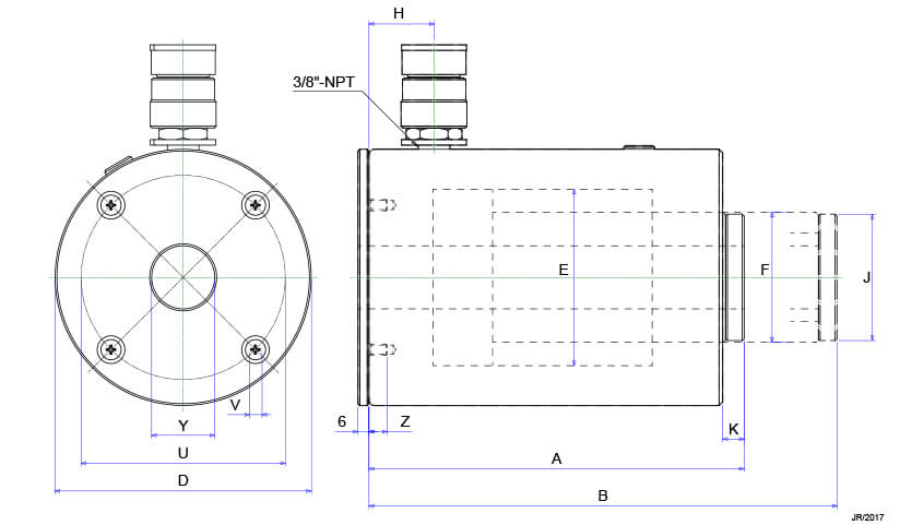 Single Acting / Hollow Type ACHC